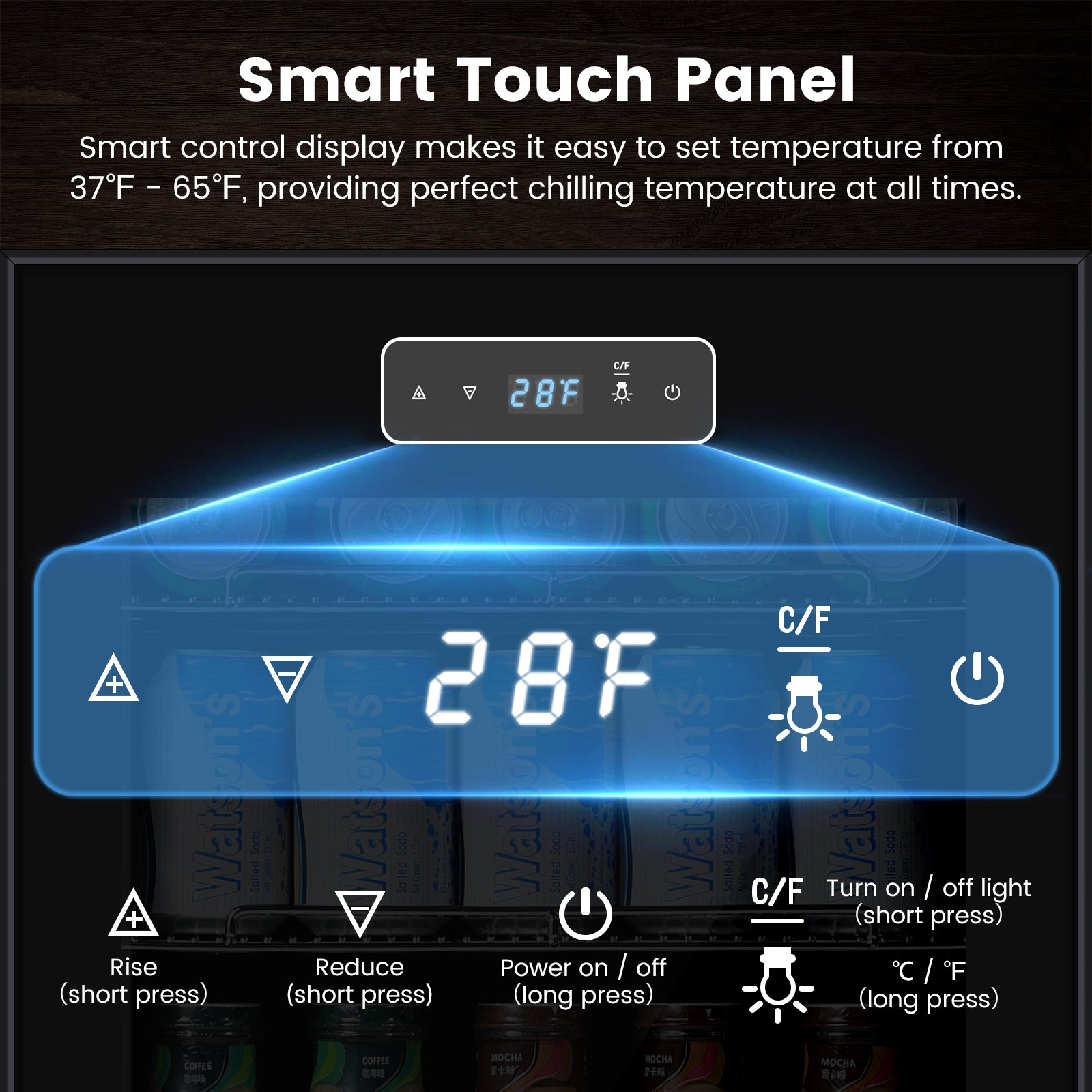 COLOZO 17 Inch Freestanding Beverage Refrigerator Cooler, 96 Cans Mini ...