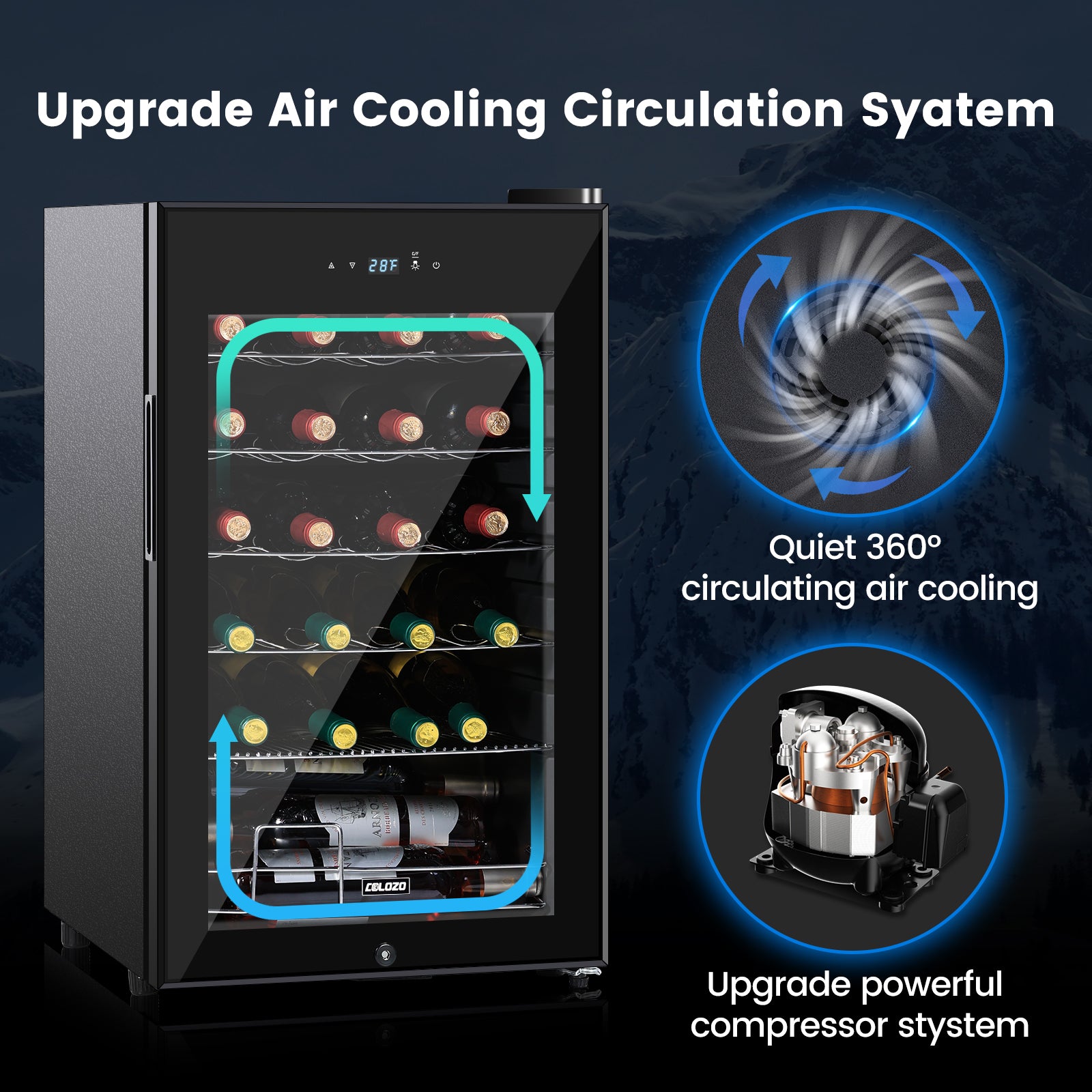 COLOZO 17 inch Wine Cooler Refrigerators Freestanding Under Counter Co ...